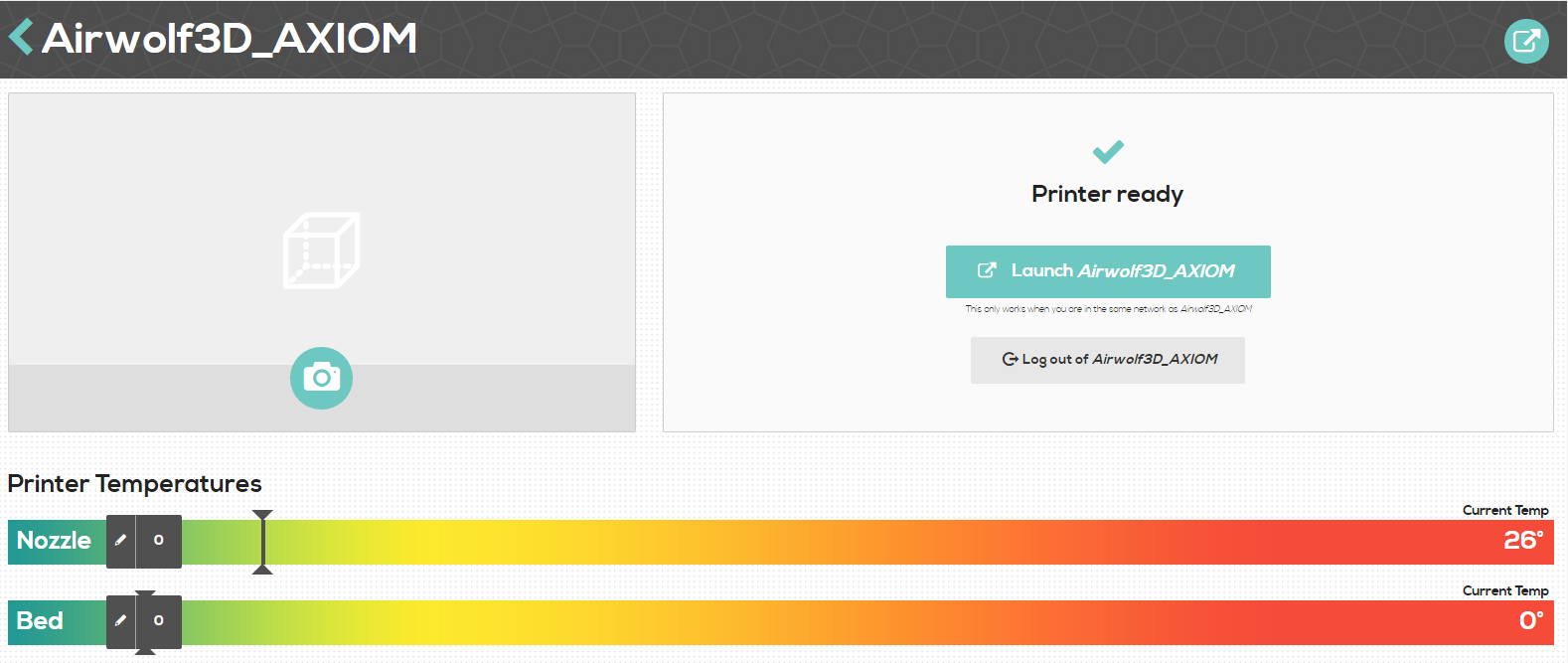 AXIOM - Astroprint Interface | 3D Printing - Airwolf 3D