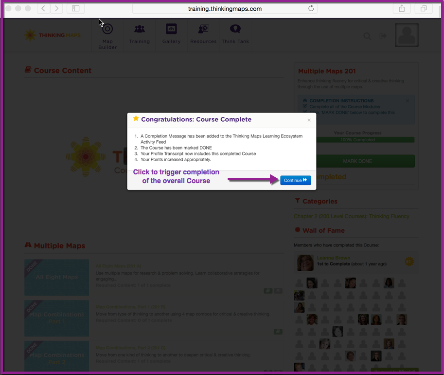 Step-by-Step Guide to Completing a Course : THINKING MAPS | HELP CENTER