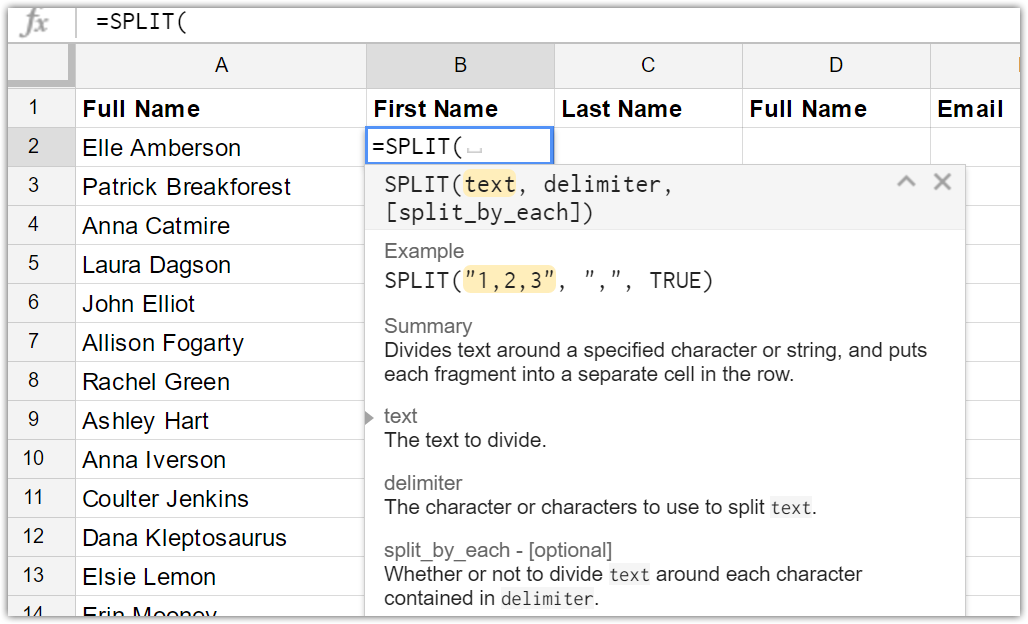 Two Ways To Separate First And Last Names In Google Sheets Teton Two Ways To Separate First And Last Names In Google Sheets Teton