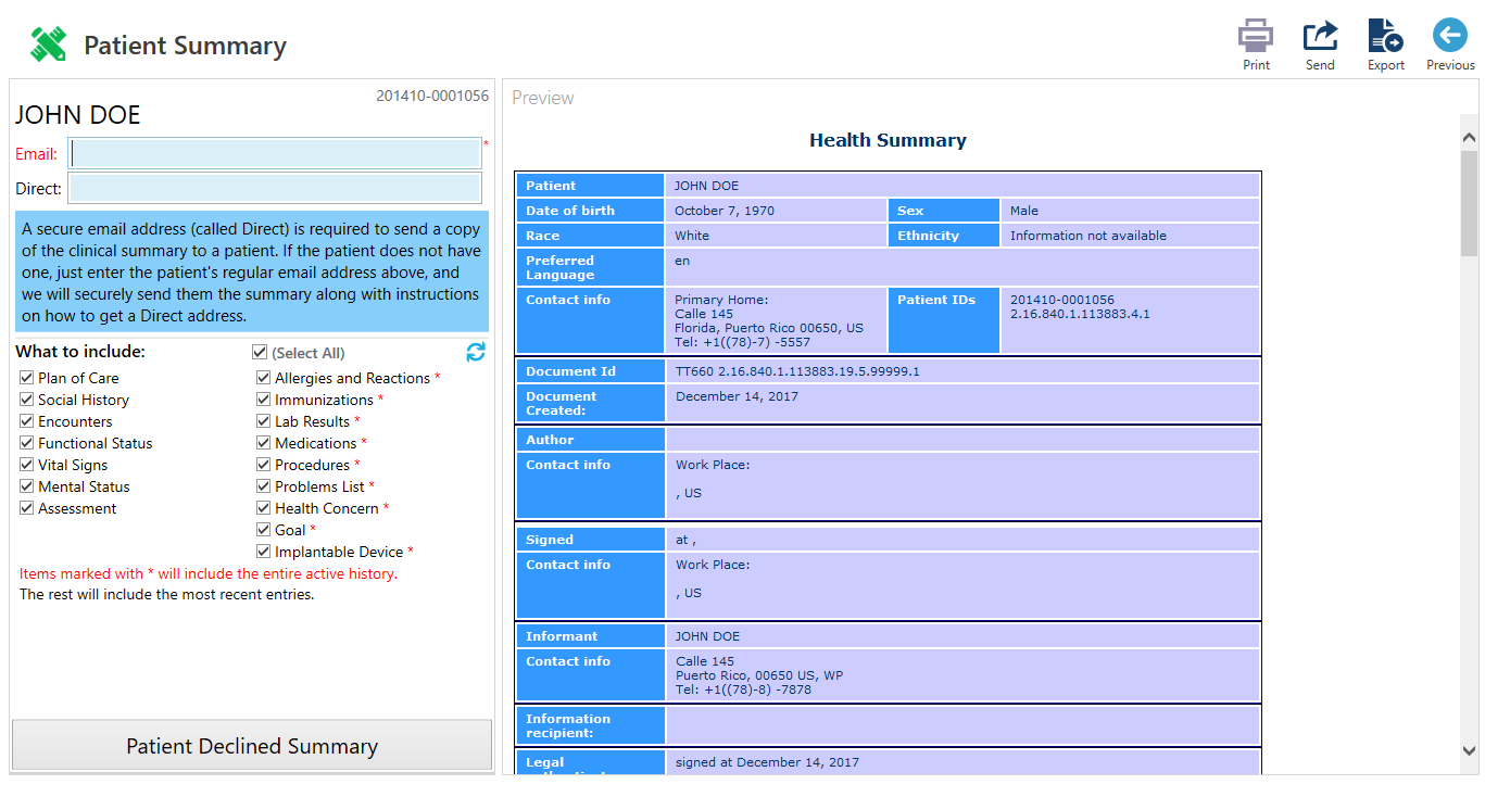 Advanced Progress Note / Patient Summary (CCDA) : EHRez Help Center ...