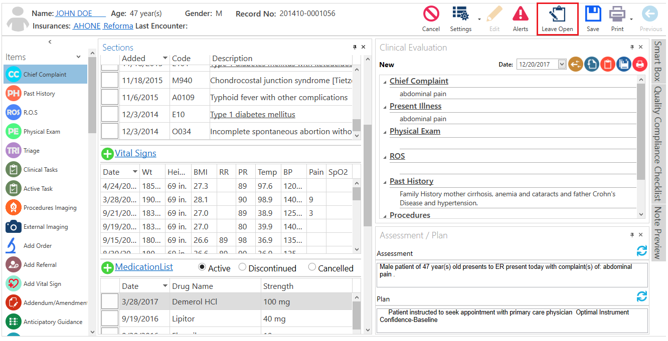 How to leave an open progress note from the Advanced Progress Note ...