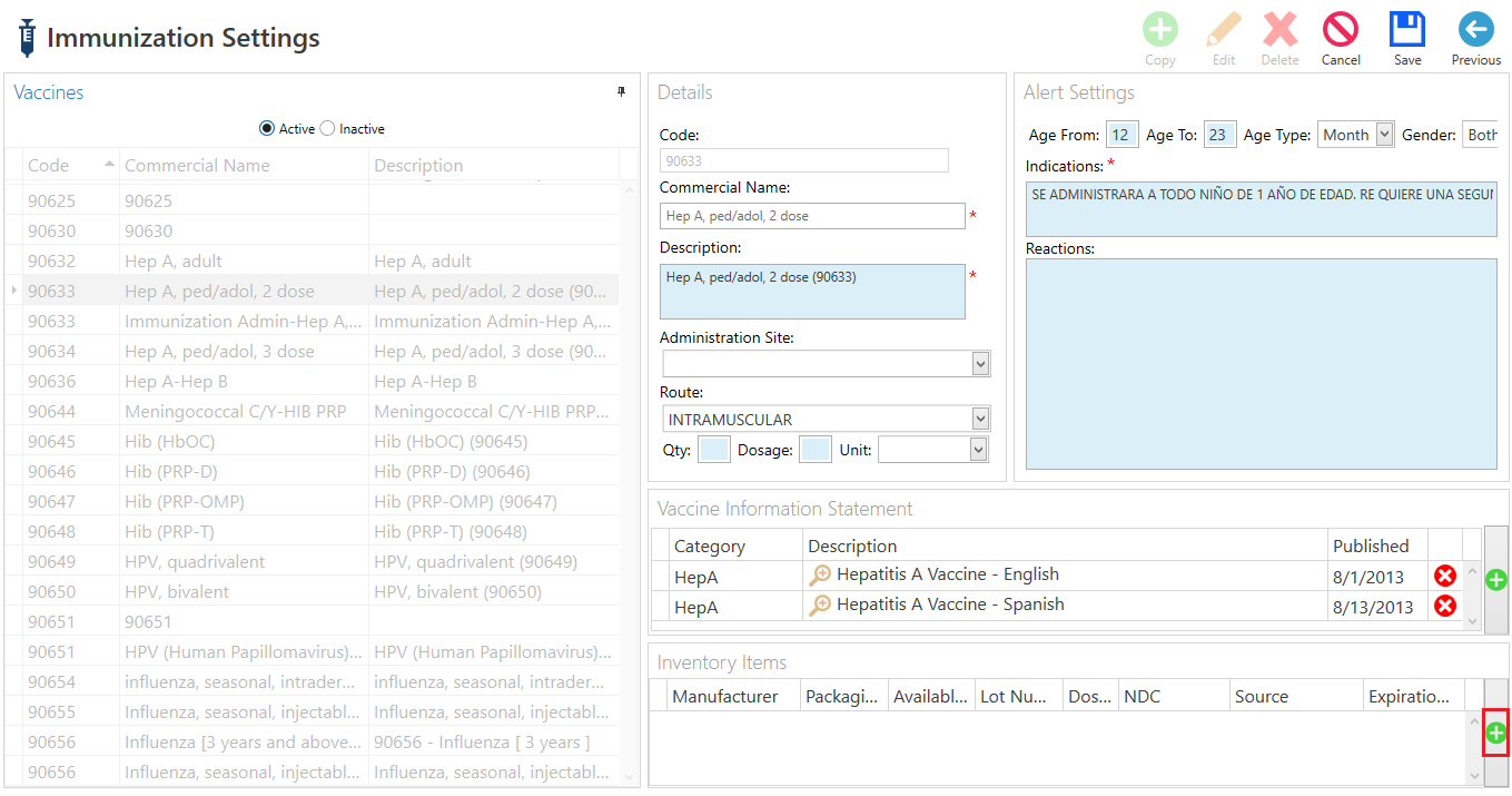 How to manage the vaccine inventory? : EHRez Help Center - English
