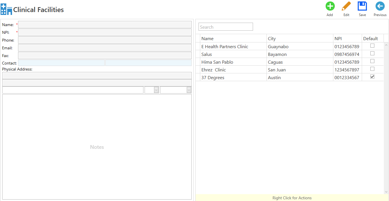 How to add or edit a facility from the Billing screen? : EHRez Help ...