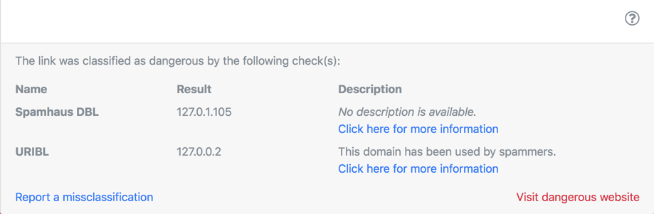 Phishing Warning Message : Phish Protection