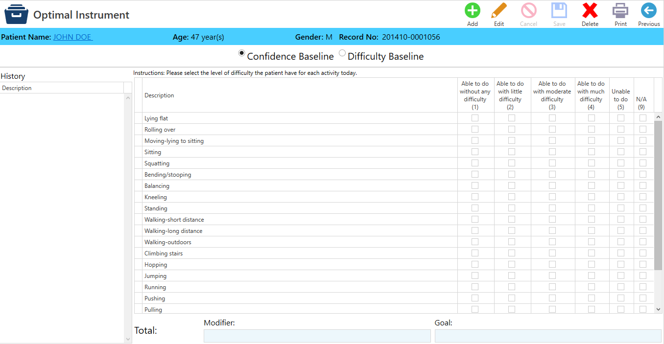 Advanced Progress Note / Optimal Instrument : EHRez Help Center - English