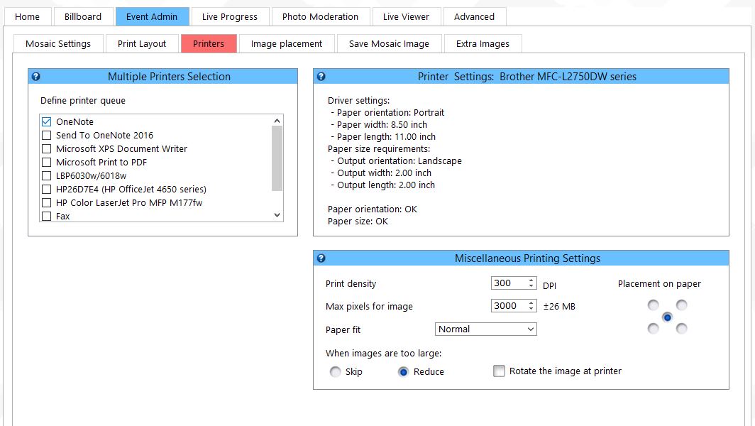 Event Admin - Printers : LA Photo Party Support