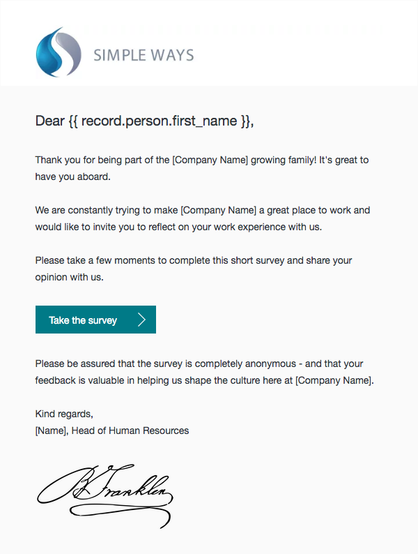 eNPS/VoE Email Template : Helpdesk