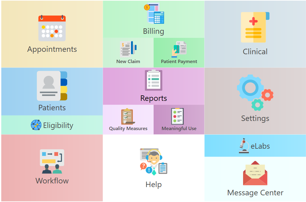 Modern Main Menu : EHRez Help Center - Español