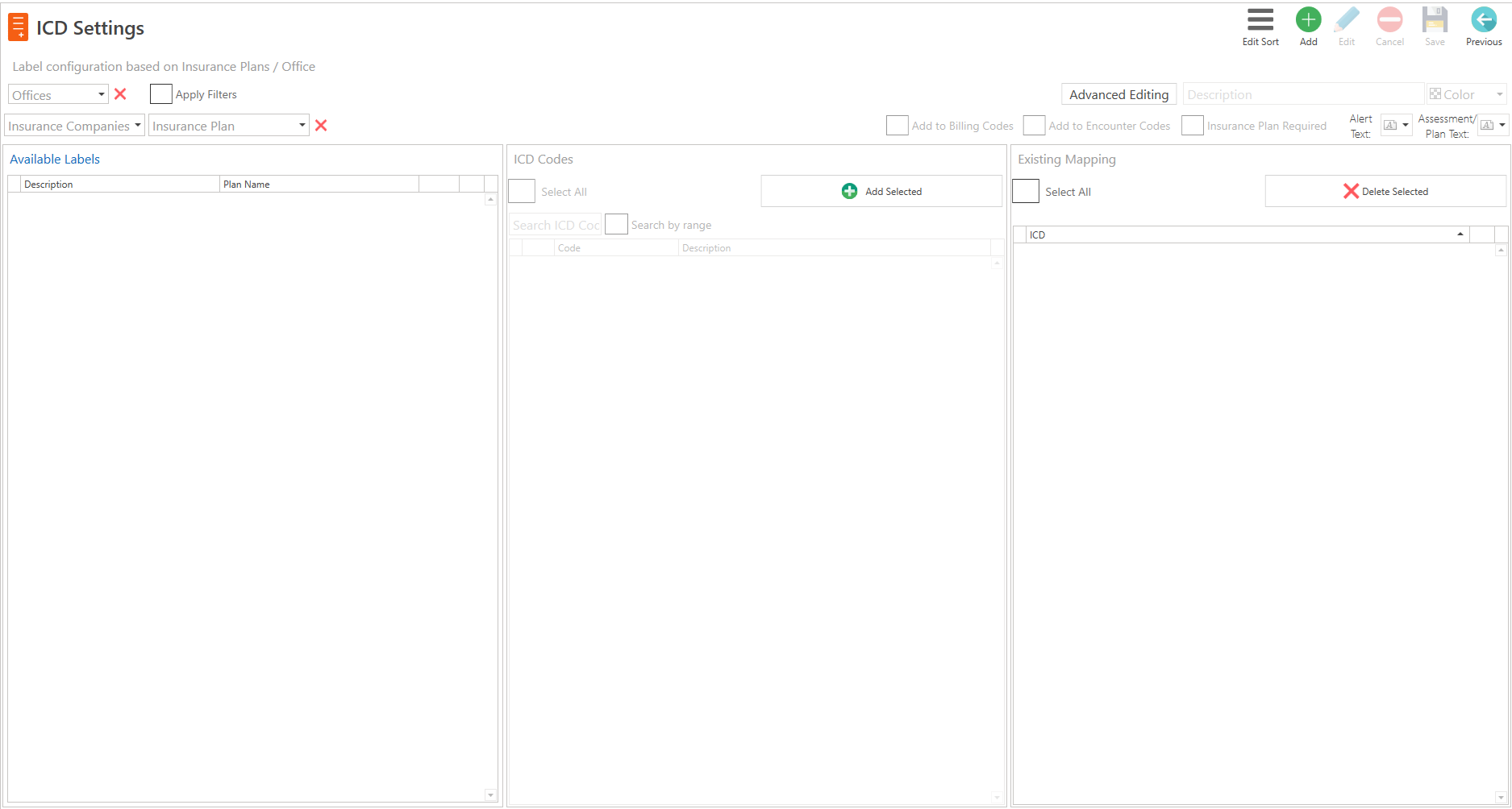 Settings / Clinical / ICD Settings : EHRez Help Center - Español