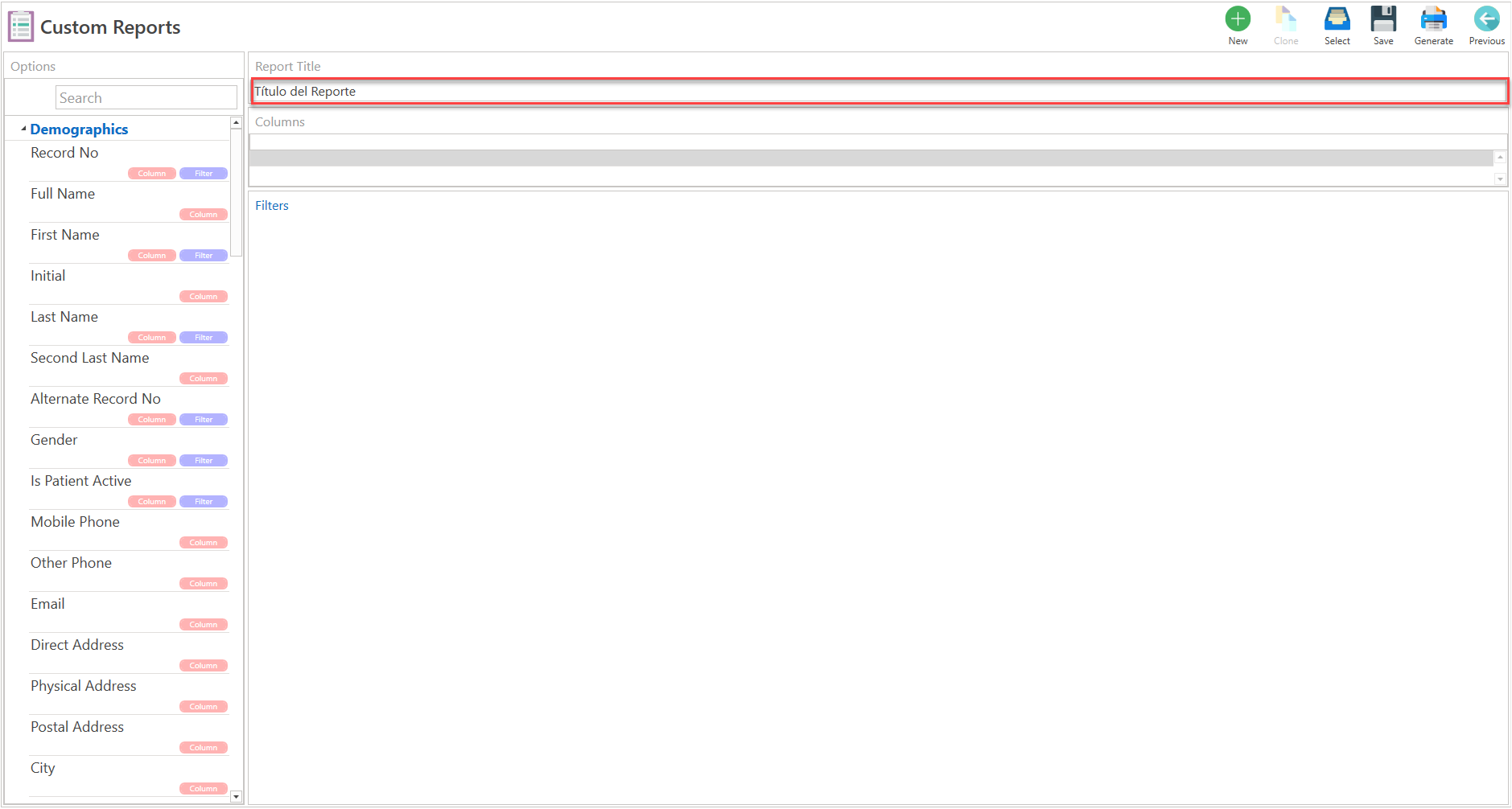 ¿Cómo generar un reporte personalizado? : EHRez Help Center - Español