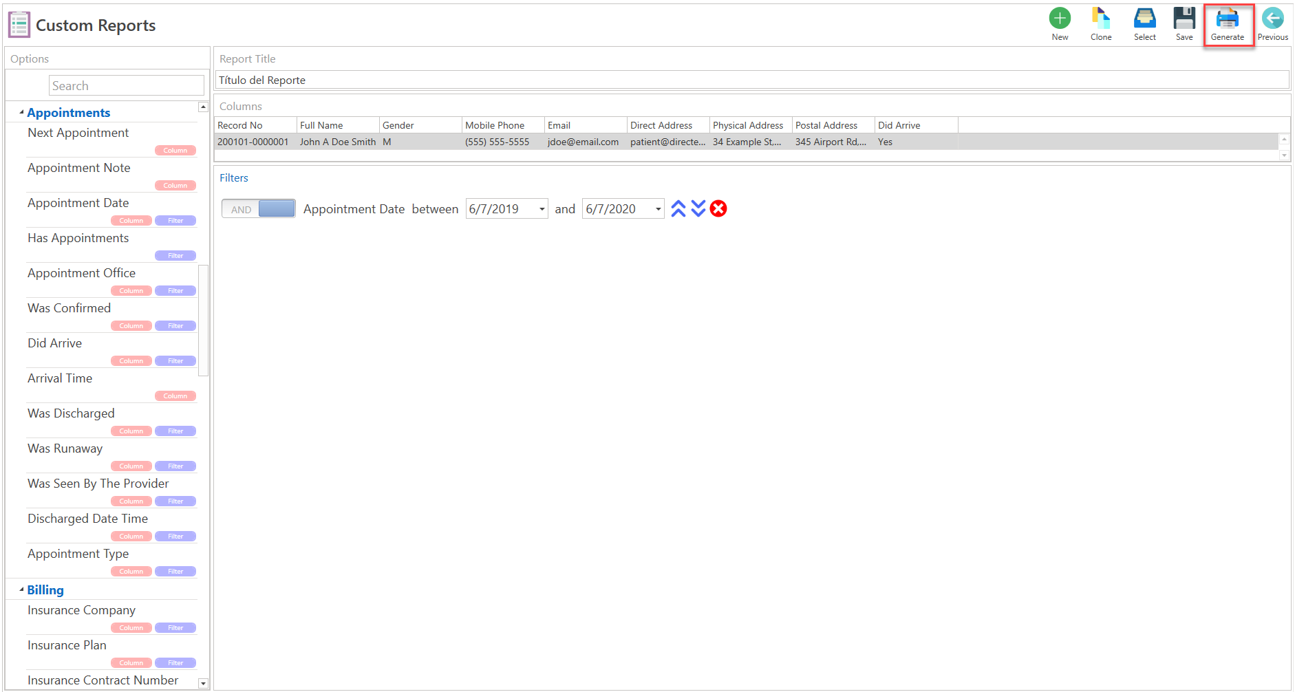 ¿Cómo generar un reporte personalizado? : EHRez Help Center - Español