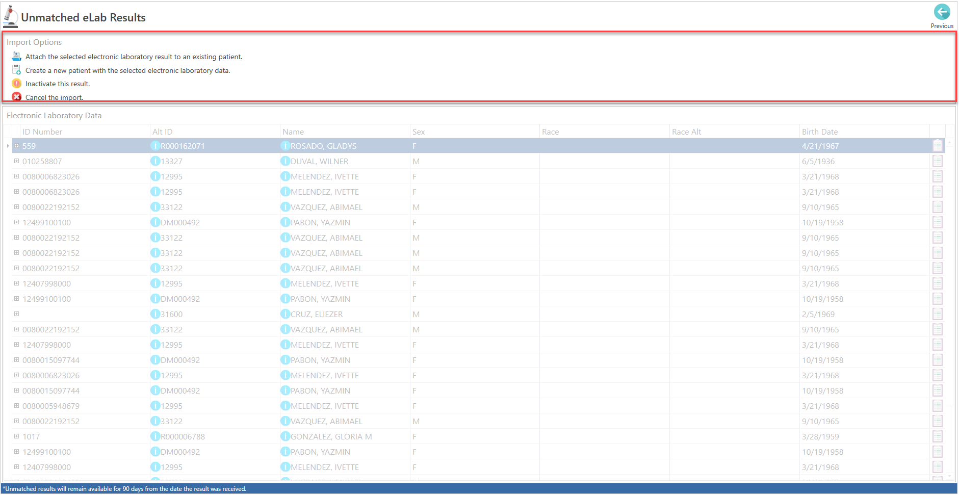Clinical Records / E-Labs : EHRez Help Center - Español