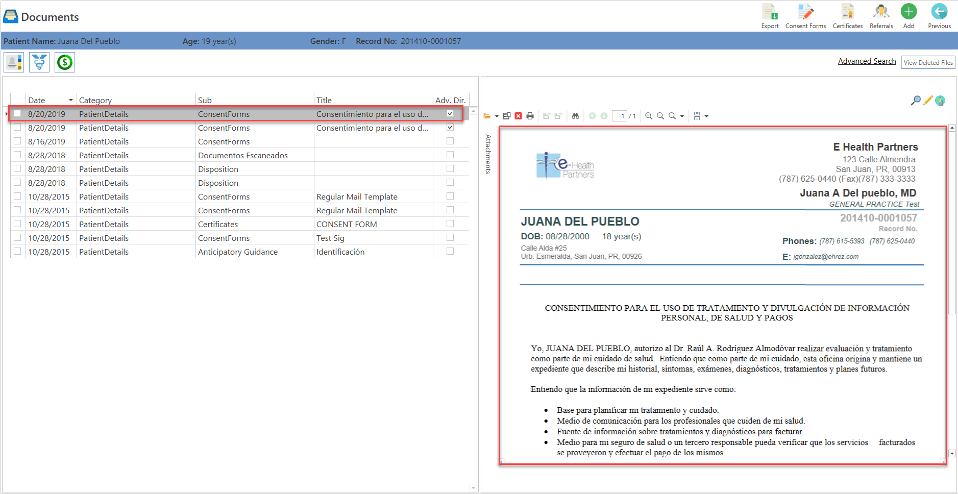 ¿Cómo puede el usuario revisar los documentos escaneados? : EHRez Help ...