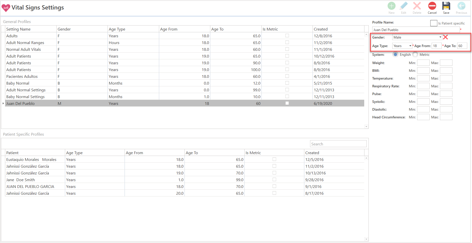 ¿Cómo configurar los valores normales de signos vitales para un perfil ...