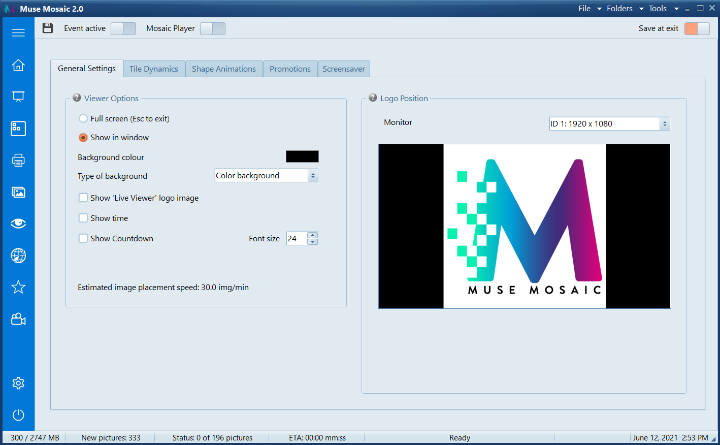 Mosaic Player (Live Viewer) - Overview : LA Photo Party Support
