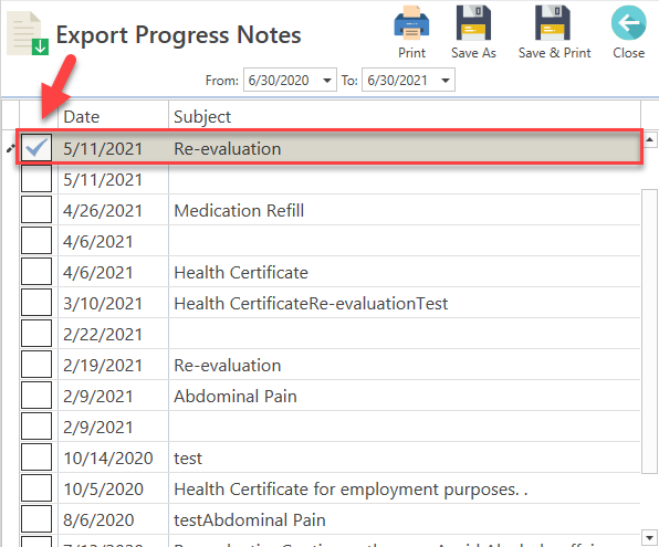 ¿Cómo imprimir una nota de progreso? : EHRez Help Center - Español