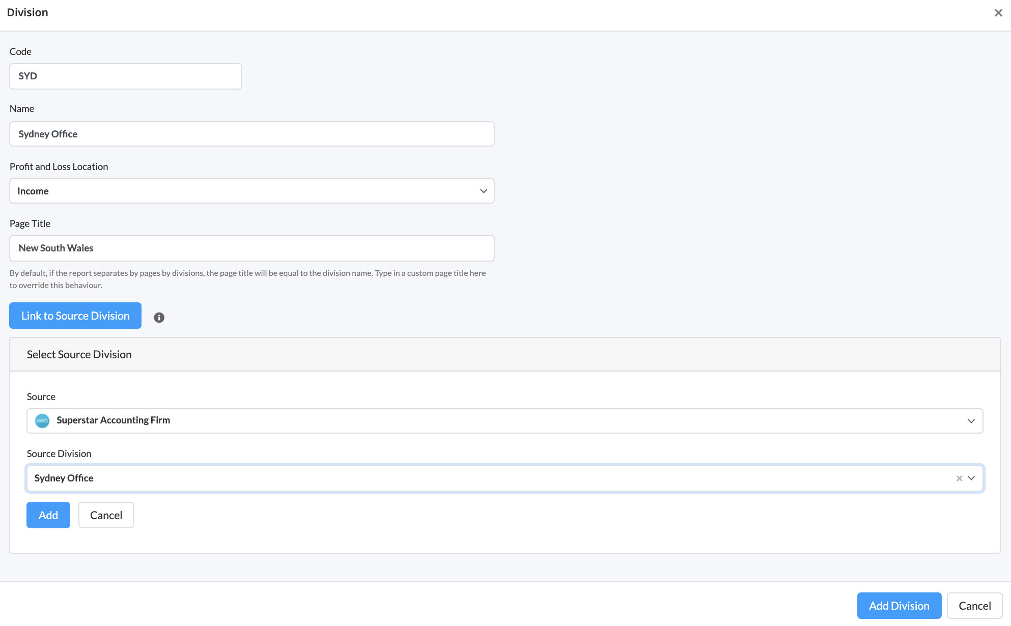 Accounts - Divisions : Business Fitness Help & Support