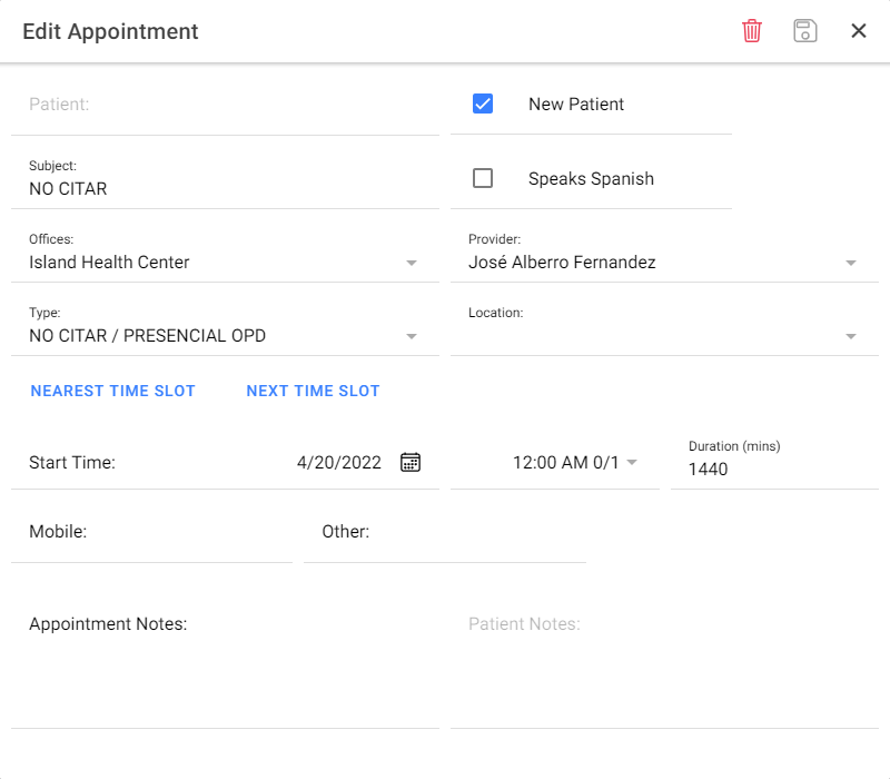 Appointments EHRez Portal : EHRez Help Center - Español
