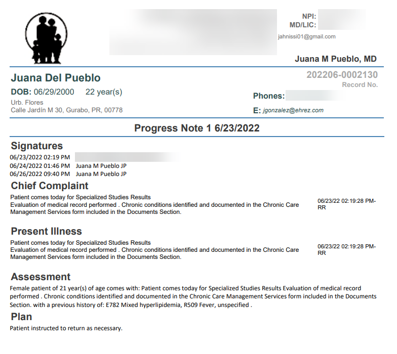 ¿Cómo imprimir una nota de progreso? : EHRez Help Center - Español