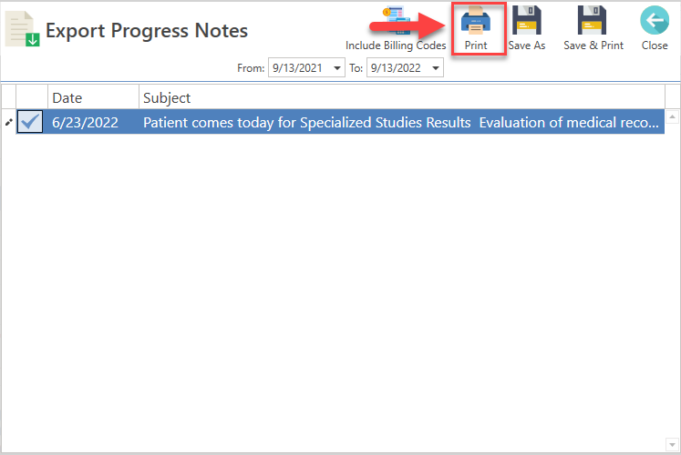 ¿Cómo imprimir una nota de progreso? : EHRez Help Center - Español