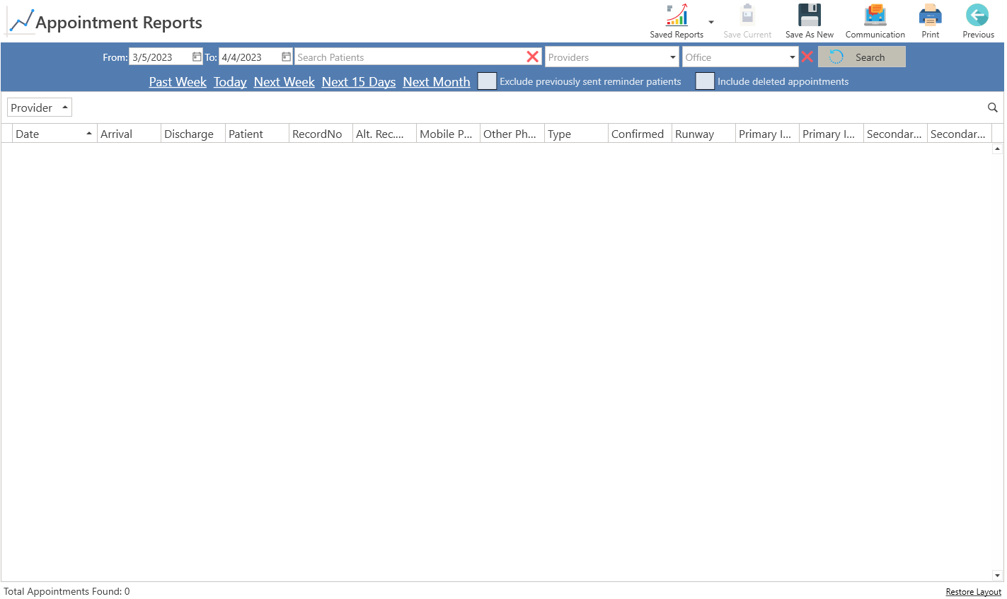 Appointments / Reports : EHRez Help Center - English