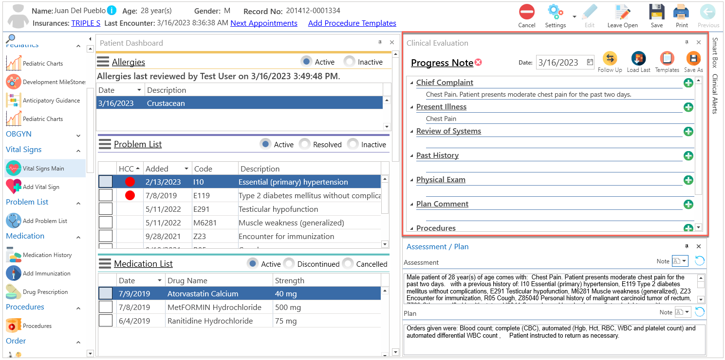 Advanced Progress Note / Settings / Use enhanced Syntax : EHRez Help Center - English