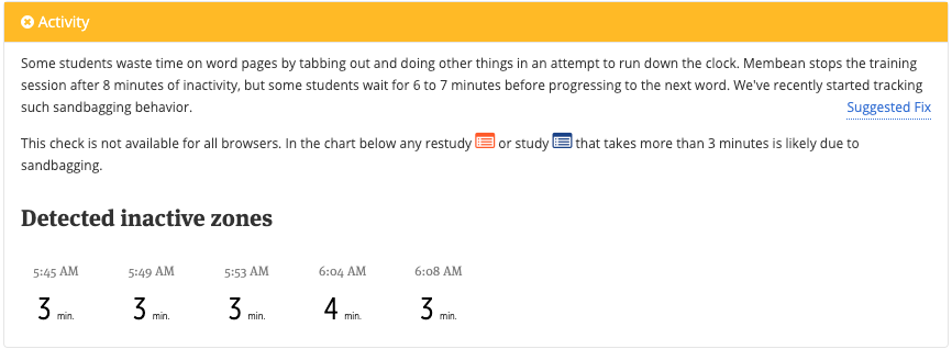 Identifying and Addressing Suboptimal Training : Membean Support