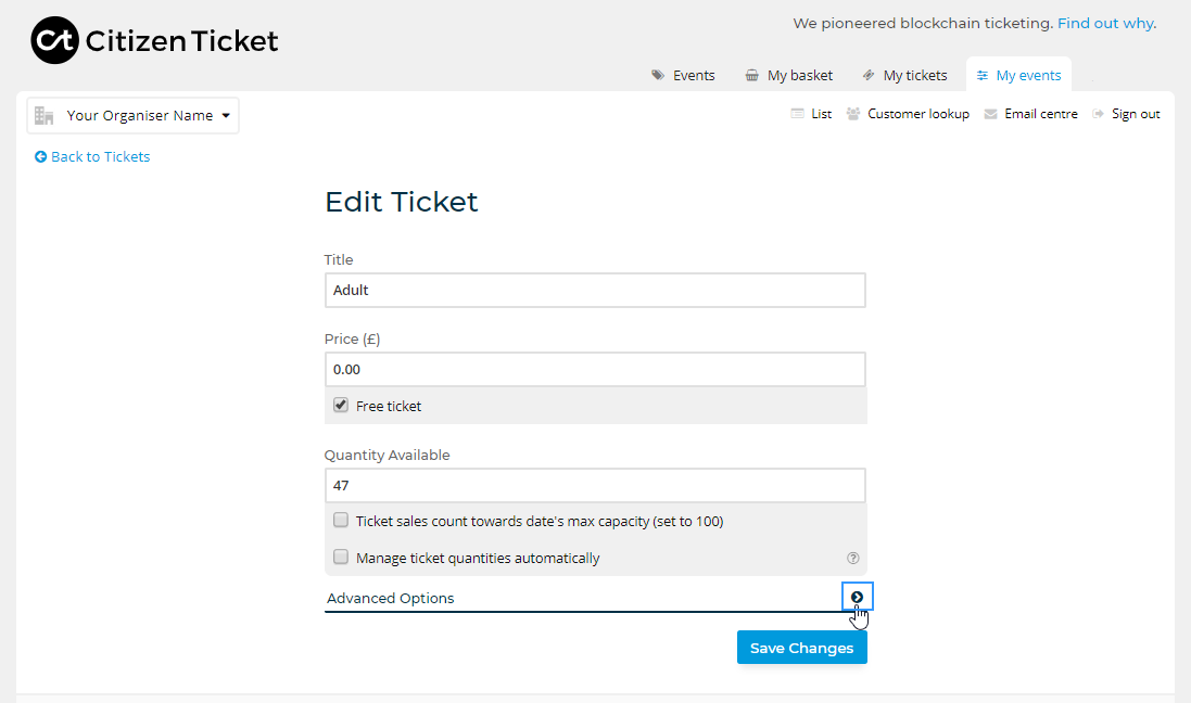 Tickets - How do I make a ticket type non-refundable? : Help Desk