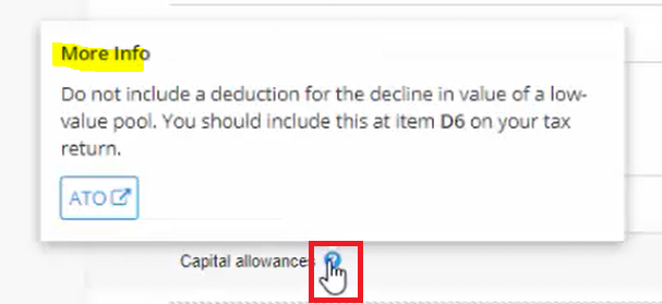 ITR Depreciation: Rental Property Low Value Pool (Deduction>D6) : LodgeiT
