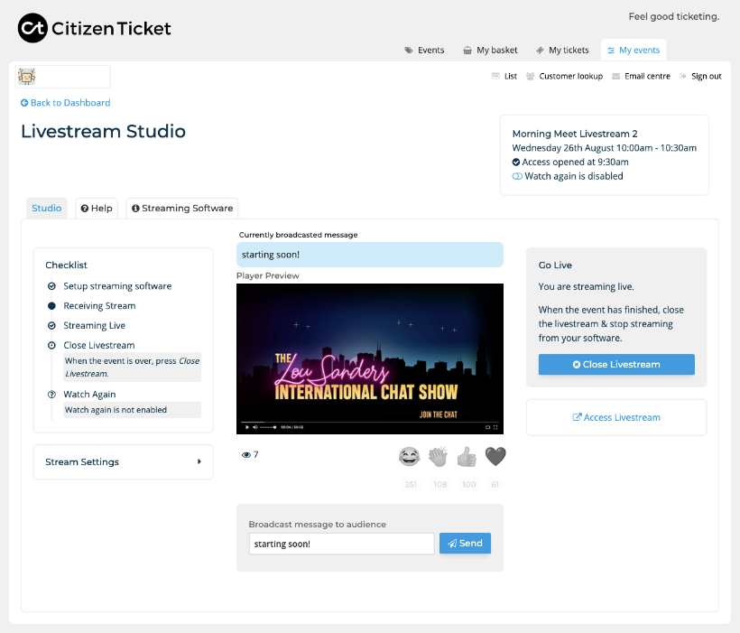 Livestream Studio - How do I send a broadcast message to viewers ...
