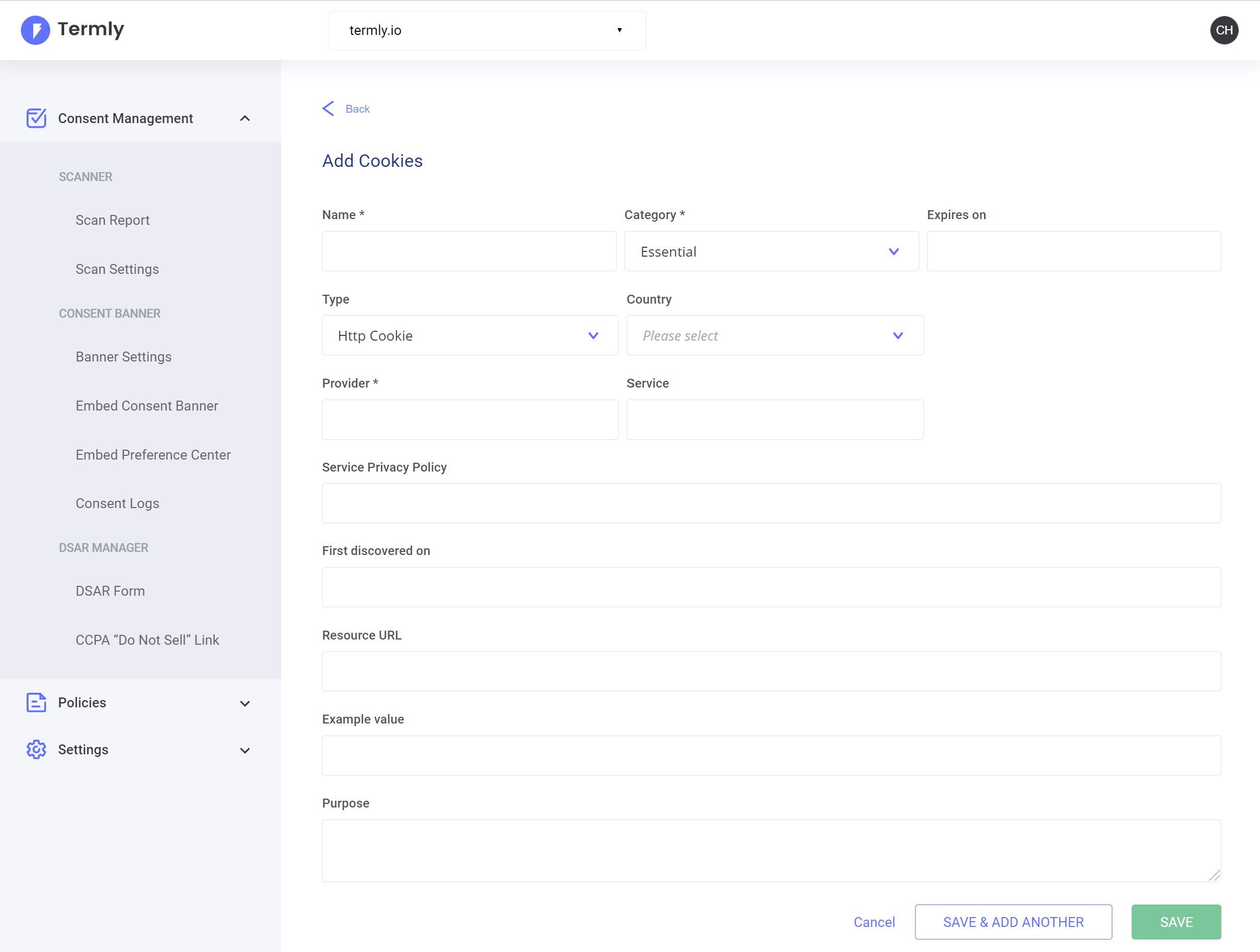 Can I input my own cookie descriptions? : Termly
