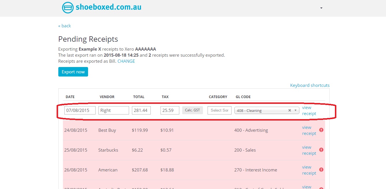 What is ‘pending receipts’? : Squirrel Street