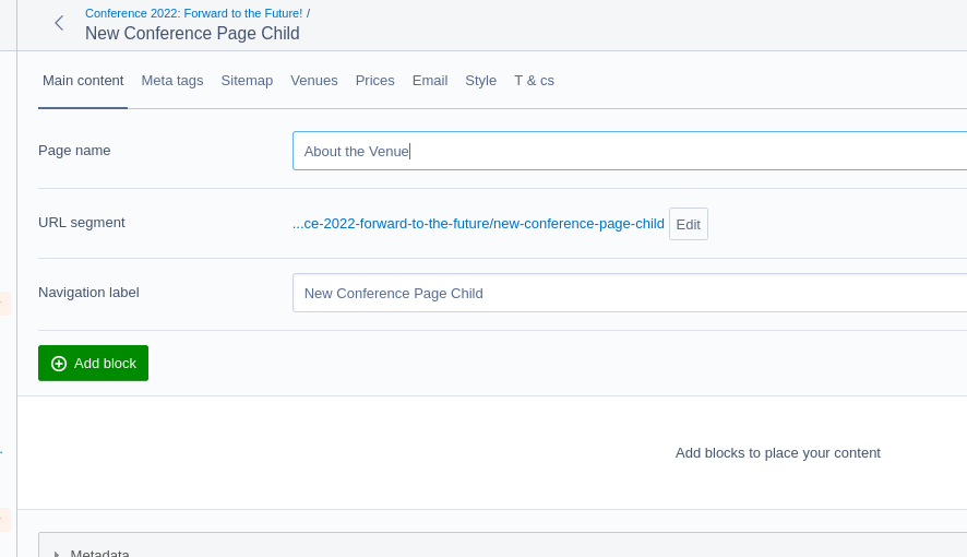 Adding confence sub pages : Gecco Software