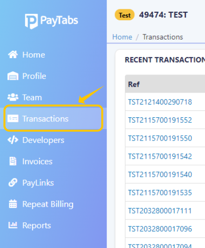 How to export transactions report from PayTabs dashboard? : PayTabs ...