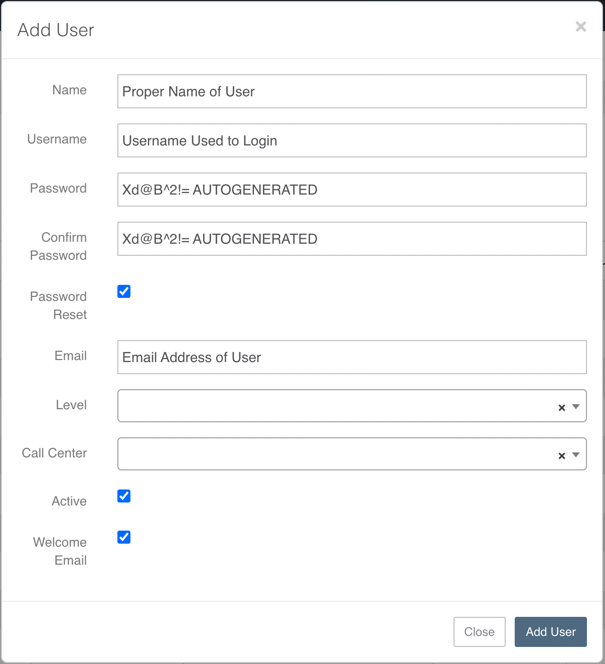 User Administration : Legal Conversion Center