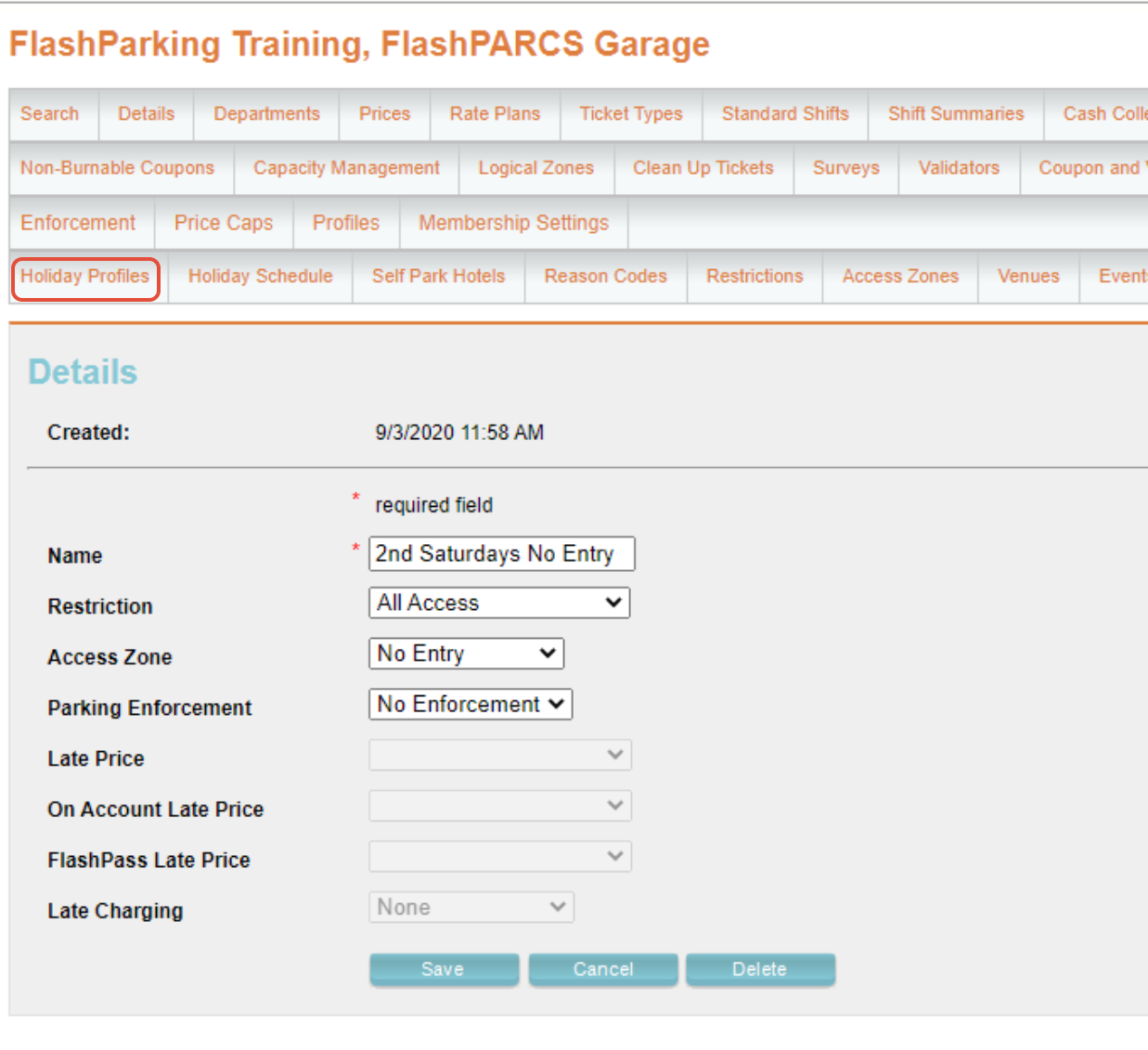 Flash PARCS: Holiday Profiles