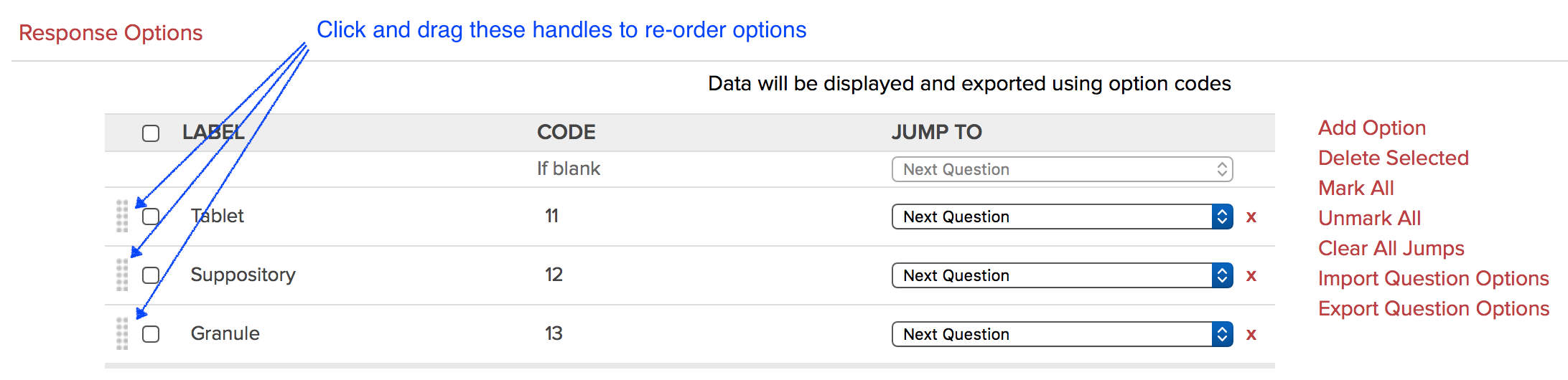 Re order Multiple Choice Response Options By Dragging Magpi Support Re order Multiple Choice Response Options By Dragging Magpi Support