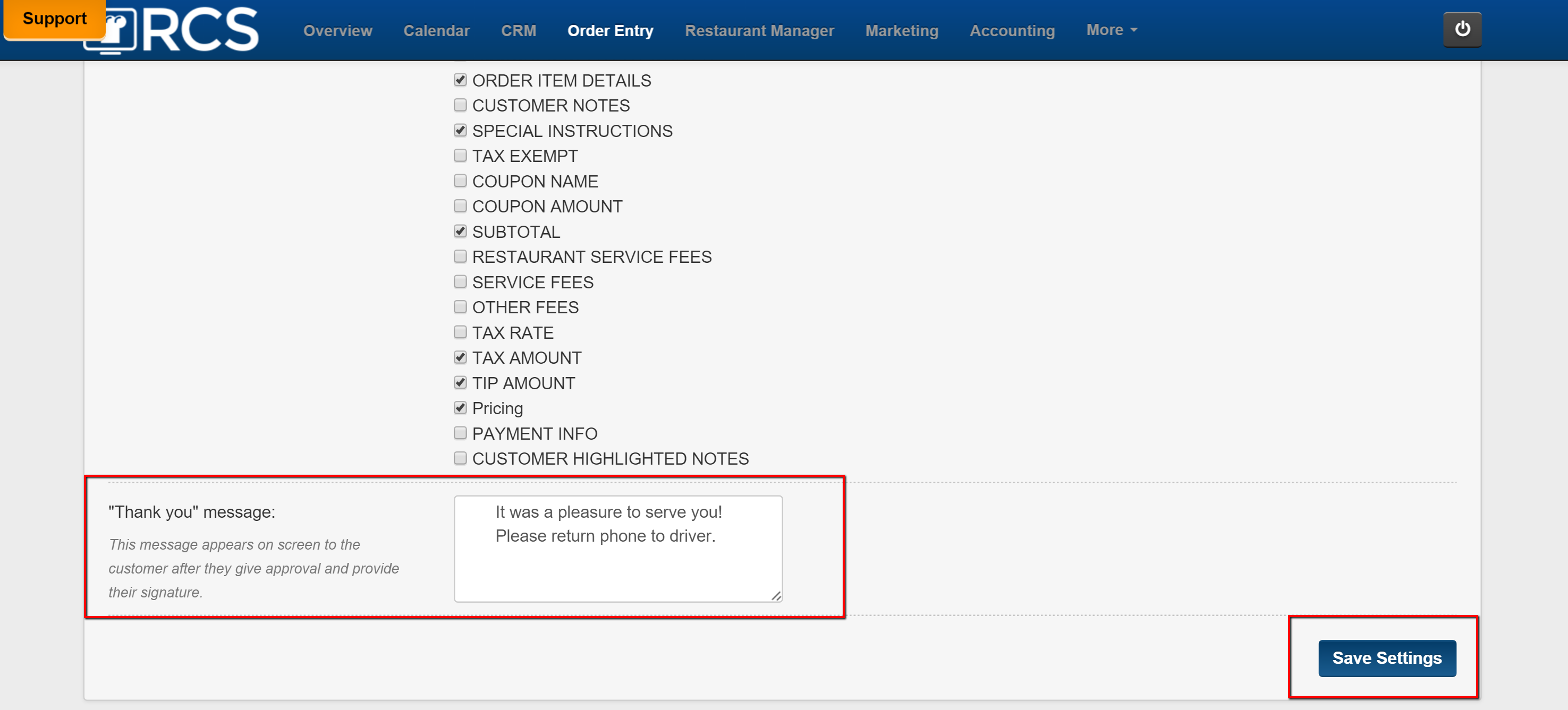 Working With The Driver Settings : Support Center