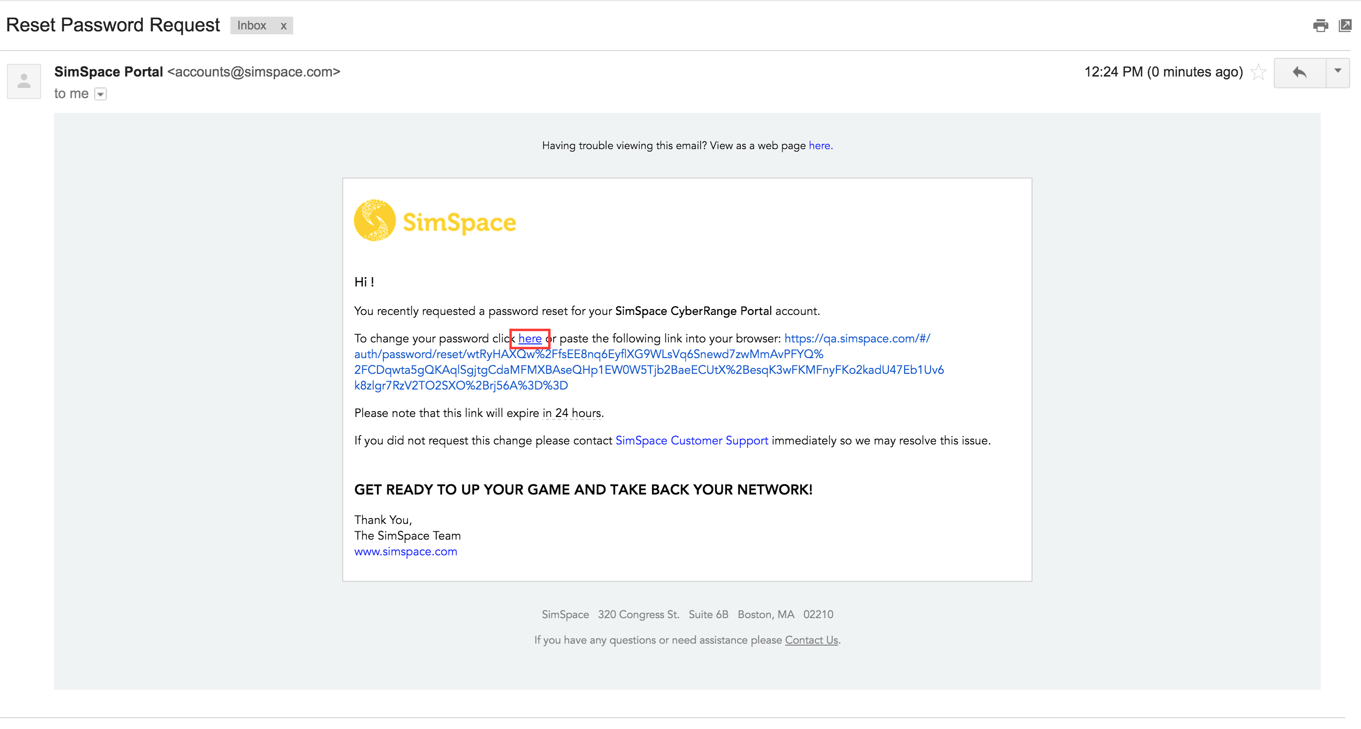 How to recover your SimSpace Portal account : Help Desk