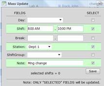 Schedules Section: Using Mass Updates : Helpdesk