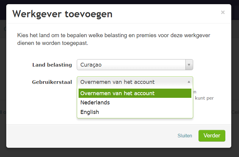 De taal van mijn journaalpost en grootboekrekeningen wijzigen niet als ...