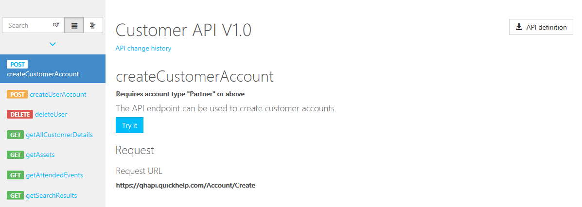 QuickHelp APIs - Getting Access : QuickHelp™ Support Center