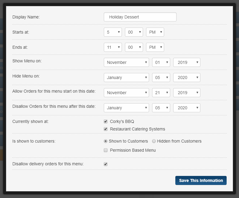 How To Create a Menu : Support Center