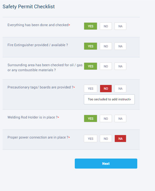 Creating a New Permit to Work Request | Safety Permit Checklist : Help