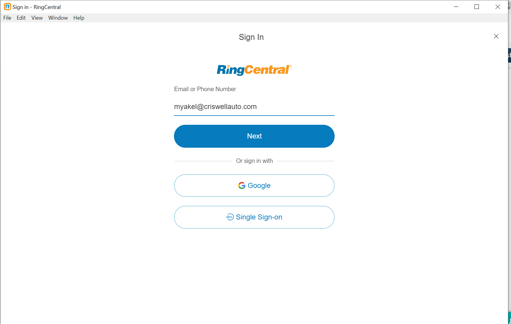How to Sign in to the RingCentral App : Criswell Automotive