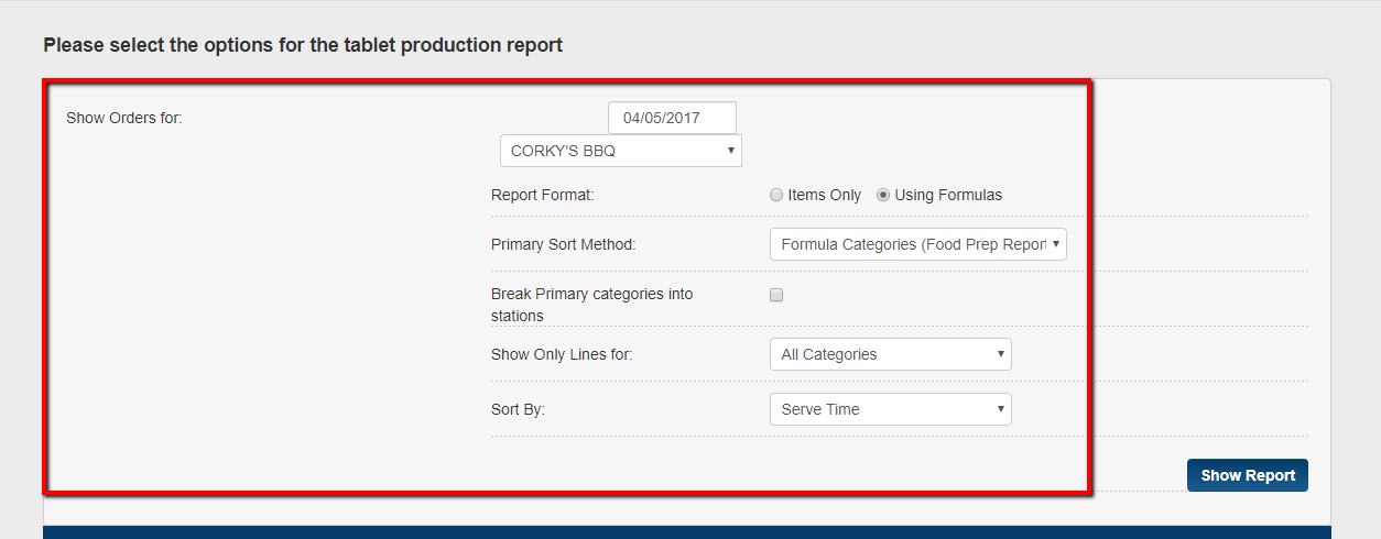 Tablet Production Report : Support Center