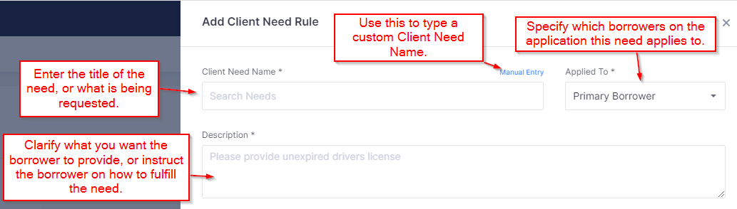 Customizing Client Needs Rules : ARIVE.Next