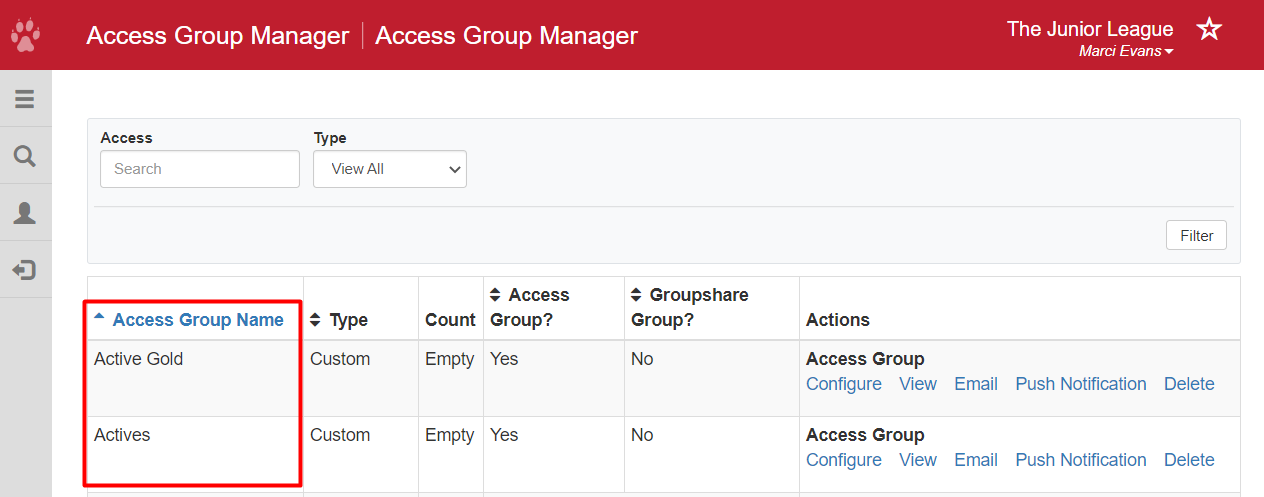 Access Groups Overview : The Junior League