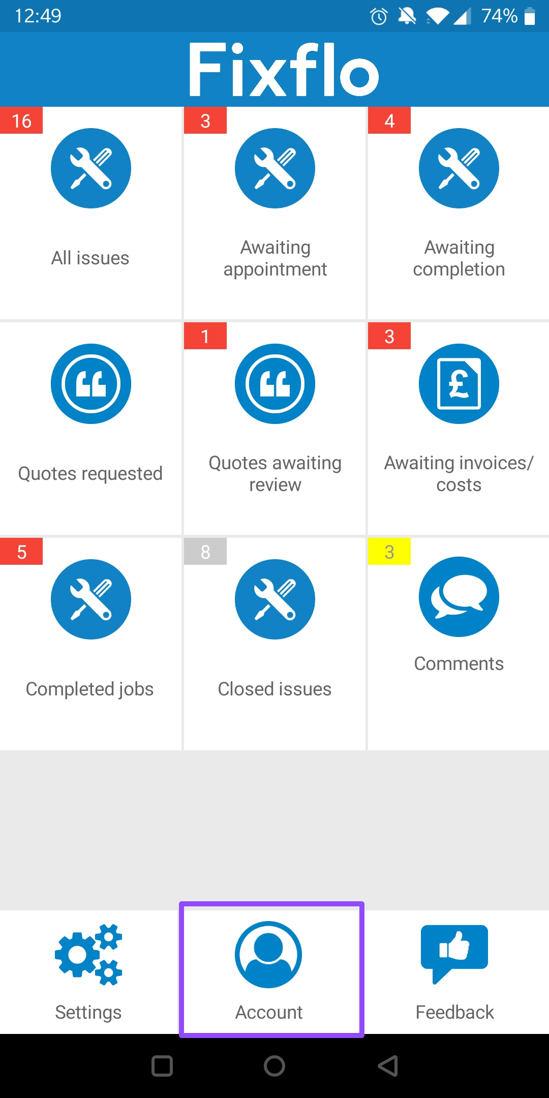 How contractors can add multiple accounts to the Fixflo app : Contractor help