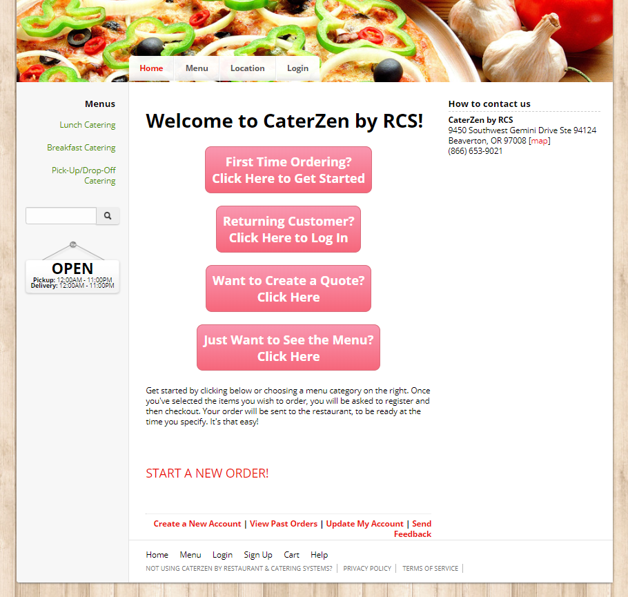 Online Order Settings Support Center